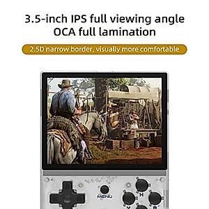RG35XX Handheld Game Console 3.5 Inch IPS Screen Linux System Retro Video Games Consoles Portable Pocket Video Player 5000+ Games (White Transparent)