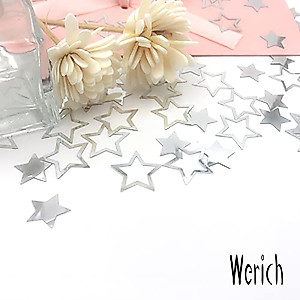 Werich Star Confetti Merry Christmas Max Party Silver Table Confetti Happy Birthday Baby Shower Wedding Party Sprinkles Confetti Metallic Foil Stars for Party Wedding Festival Decorations 1100 Pieces