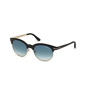Tom Ford Oval Sunglasses TF438 Angela 05P Matte Black/Gold FT0438
