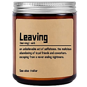 Lavender Scented Candles - Naughty Coworker Leaving Gifts for Women and Men, Farewell Goodbye Gifts for Coworkers, Funny Going Away Gifts for Coworker New Job Promotion, Leaving Definition Candle