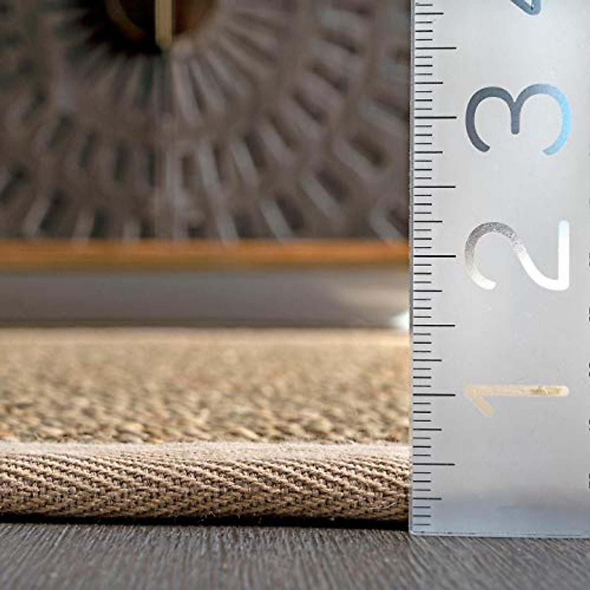 nuLOOM Hesse Checker Weave Seagrass Area Rug, 10' x 14', Natural