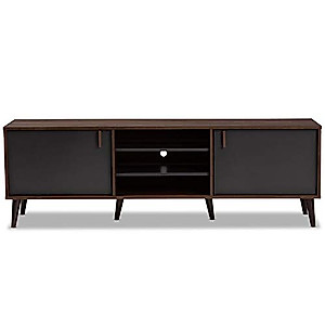 Baxton Studio Samuel Modern TV Stand in Brown and Dark Grey
