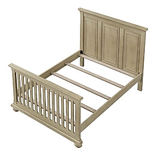 Merax Bedroom Furniture Set-Full Size Conversion Kit Rails for Convertible Crib, White, Bed Slats, Whie