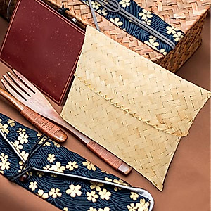 Alipis Bamboo Sticky Rice Basket Bamboo Pillow Candy Box Treat Packing Boxes Party Favors Boxes Sticky Rice Basket Snack Storage Basket Tea Container for Wedding Party Mothers Day Gift L