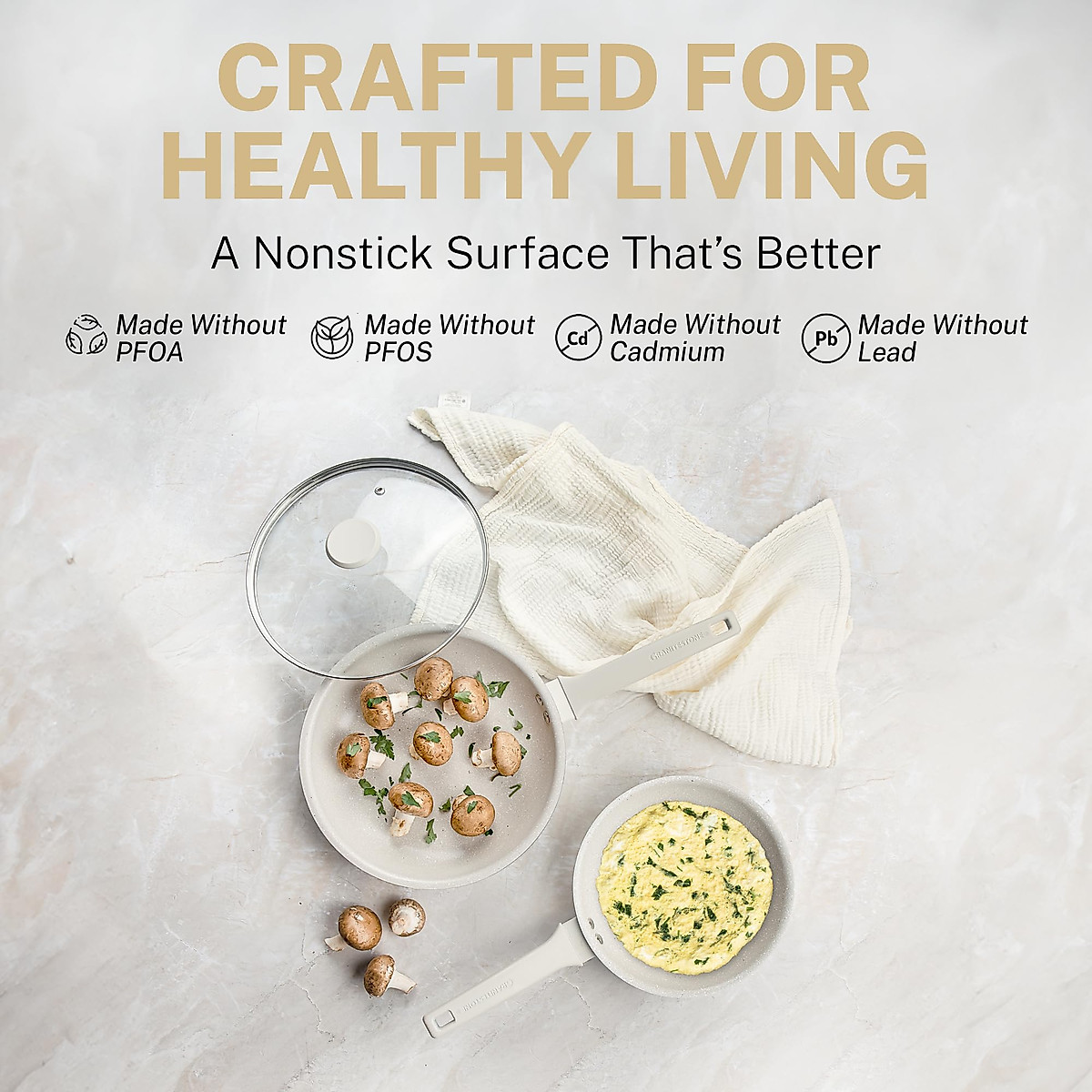 Granitestone 10 Inch Non Stick Frying Pans Nonstick Frying Pan for Cooking, Nonstick Skillet, Oven Safe Skillet Fry Pan, Nonstick Pan, Healthy and Non Toxic, Non Stick Pan, Dishwasher Safe