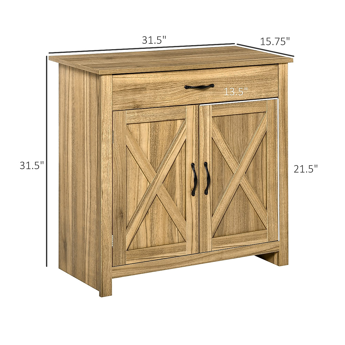 HOMCOM Sideboard, Natural Wood Effect