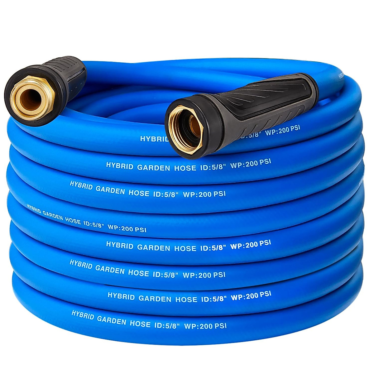 Sowgreen Upgraded Garden Hose 100 ft with 360° Rotating Handle, New Hybrid Water Hose 5/8 IN x 100FT, Flexible, Lightweight, Durable, Heavy Duty, All-weather, 3/4 IN GHT Solid Brass Fittings, Blue