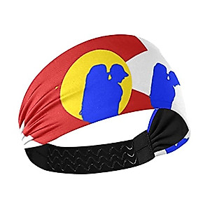 Unisex Workout Headbands Colorado-State-Flag-Hiking Elastic Yoga Sweatband Stretchy Sports Hairband