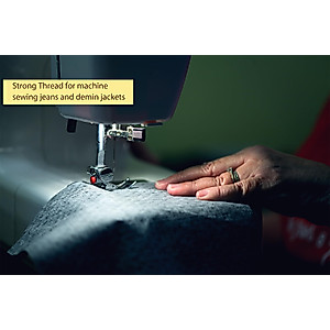 UV Resistant - Heavy Duty Outdoor Thread for Hand or Machine Sewing - Simthread 100% Polyester Bonded Thread Tex 69 (12wt) - 1500 Yards NP-Black