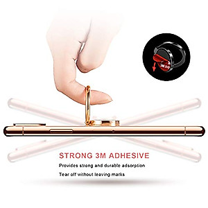 RXKEJI Cell Phone Ring Stand Finger Holder Sparkle Glitter Grip Kickstand Compatible with Universal Tablet iPad Smartphone iPhone 12 11 Pro Xs Max XR 7 8 Plus Samsung Galaxy S10 S20 Note 20 Red