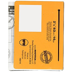 BOSTITCH Finish Nails, Bright, 2-1/2-Inch, 16GA, 1000-Pack (SB16-2.5-1M)