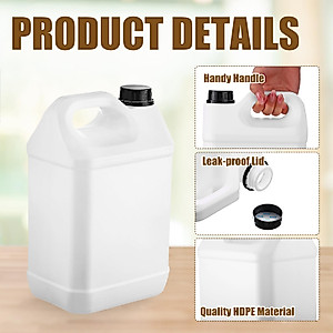 Skylety 8 Pack 1 Gallon Plastic Jug with Lid and Handle Storage Containers Jugs Empty Gallon Containers Commercial Plastic Jugs for Liquids Water Sauces Soaps Detergents