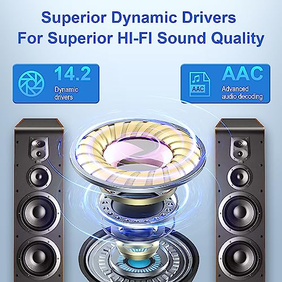 Wireless Earbud Bluetooth 5.3 Headphones 40H Playtime Earphones with HD Dou-Mic, Sports Bluetooth Headphones with Digital LCD Display, IP7 Waterproof Headphones Noise Cancelling Earbud Touch Control