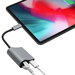 [Apple MFi Certified] 2 in 1 RJ45 Ethernet LAN Network Adapter, Lightning to RJ45 Ethernet Adapter with Charge Port Compatible with iPhone/iPad/iPod, Plug and Play, Supports 100Mbps Ethernet Network