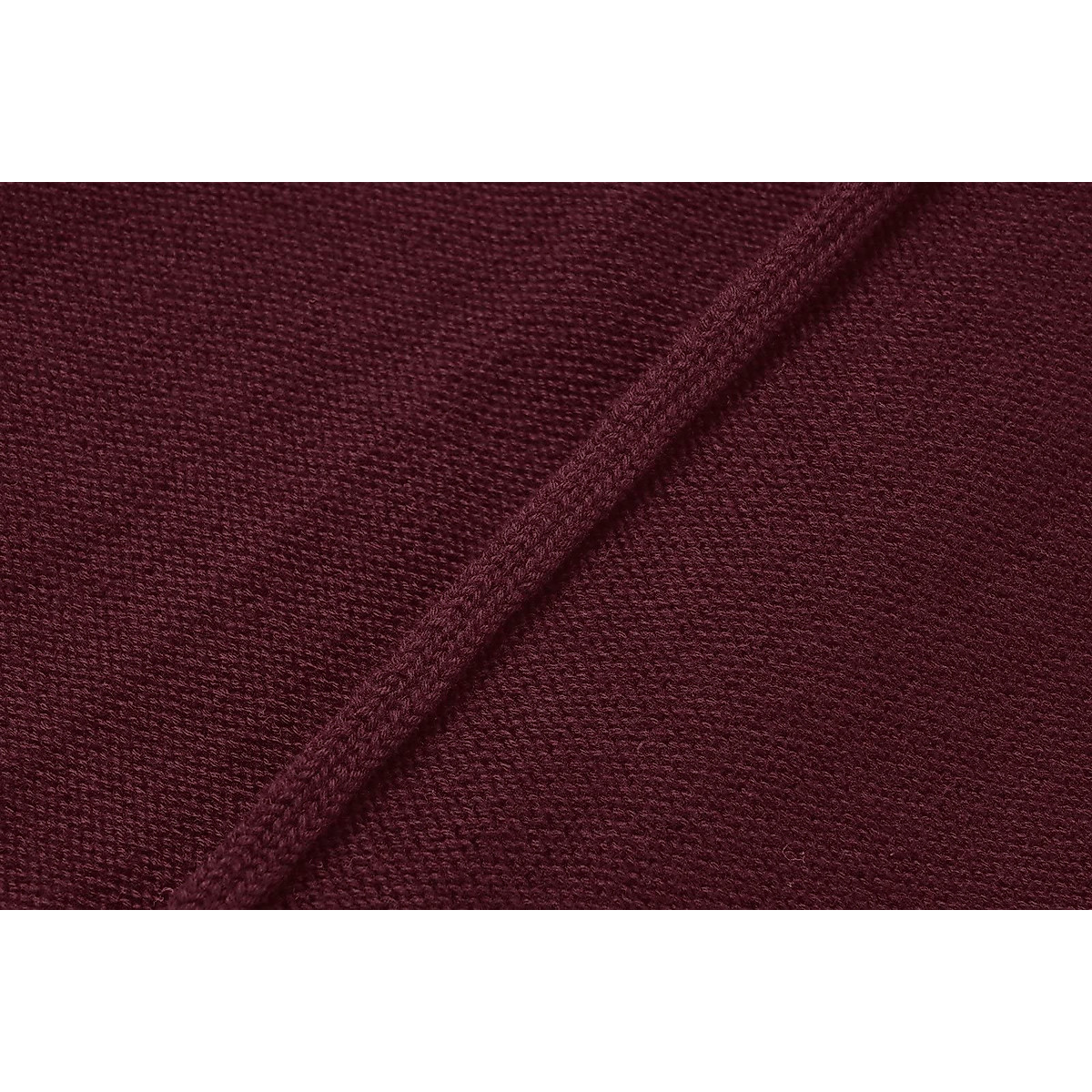 MAGNIVIT Men's Stand Collar Pullover Casual Long Sleeve Knitted Sweater Mens Mock Neck Sweater Wine Red L