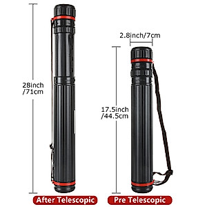 FVIEXE 2PCS Poster Tube, Small Poster Tube with Strap, Art & Poster Storage Transport Tubes, Carry Document, Blueprint, Drawing and Artwork, Round Poster Holder Tube Cases Expand from 17.5 to 28 Inch