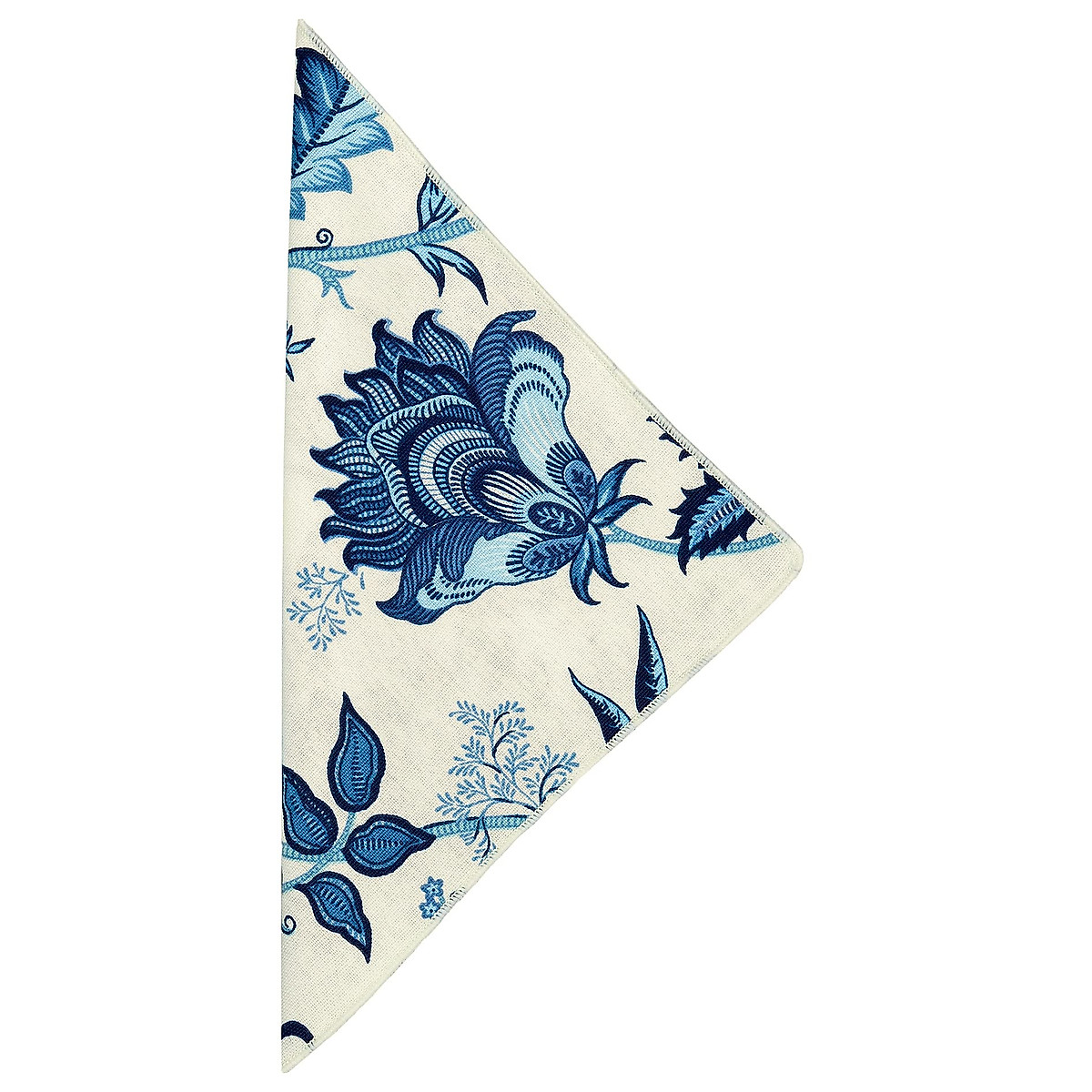 Decorative Things Cloth Napkins Set of 4 Cotton Table Linen Napkins Dinner 18" Backyard Beach Wedding Table Décor Pool Party Blue, Off White USA Made