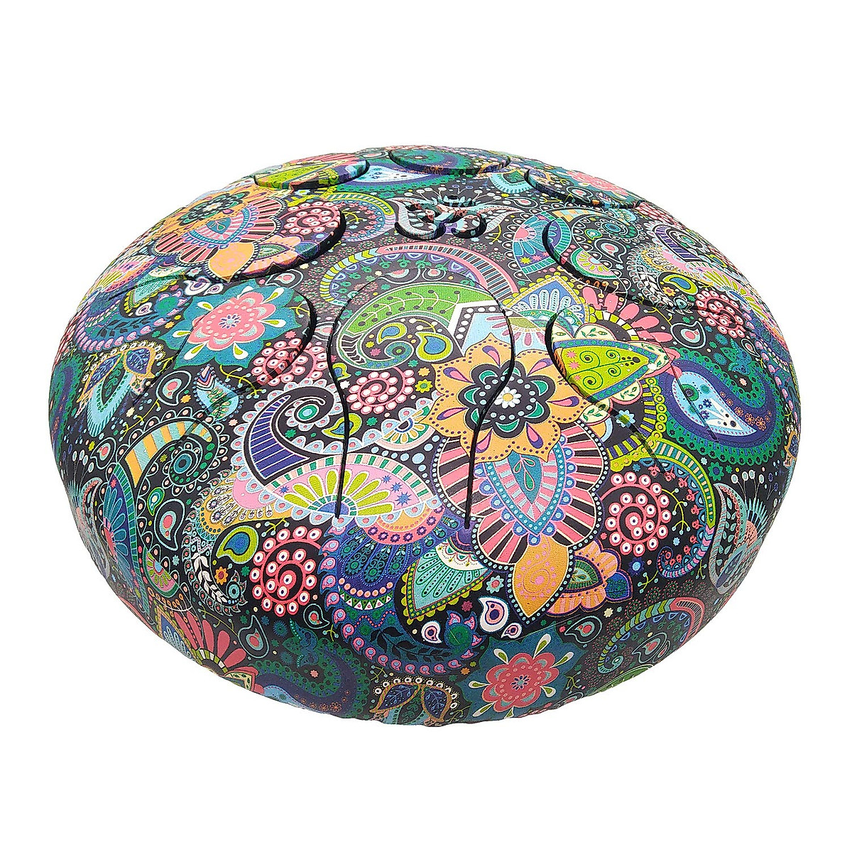 India Meets India Steel Tongue Drum [OM Design], 10 INCHES Drum w/ 8 Notes, Steel Percussion Drum with 2 Mallets & Carry Bag, Steel Drum for Meditation & Yoga - Multicolor