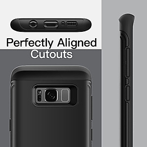 JETech Shockproof Case for Samsung Galaxy S8, Dual Layer Protective Phone Cover with Shock-Absorption (Black)