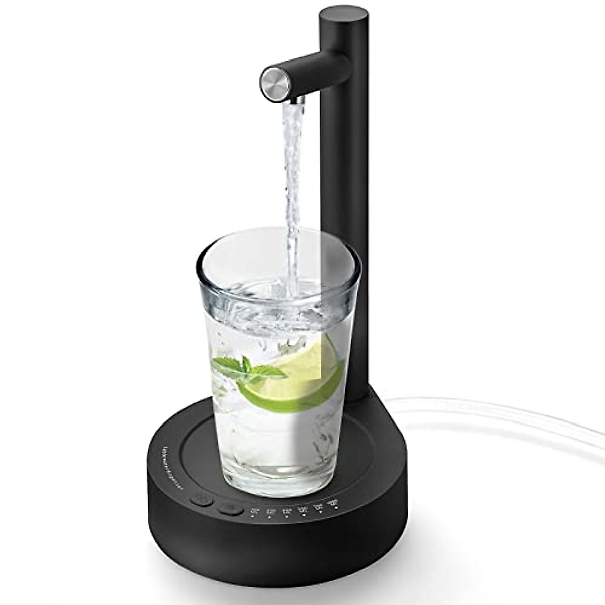 AUAUY Desktop Water Bottle Dispenser, Smart 6 Levels Table Top Water Dispensers for 5 Gallon & Universal Bottles, USB Portable Charging Automatic Water Jug Dispenser for Home,Office,Outdoor(Black)