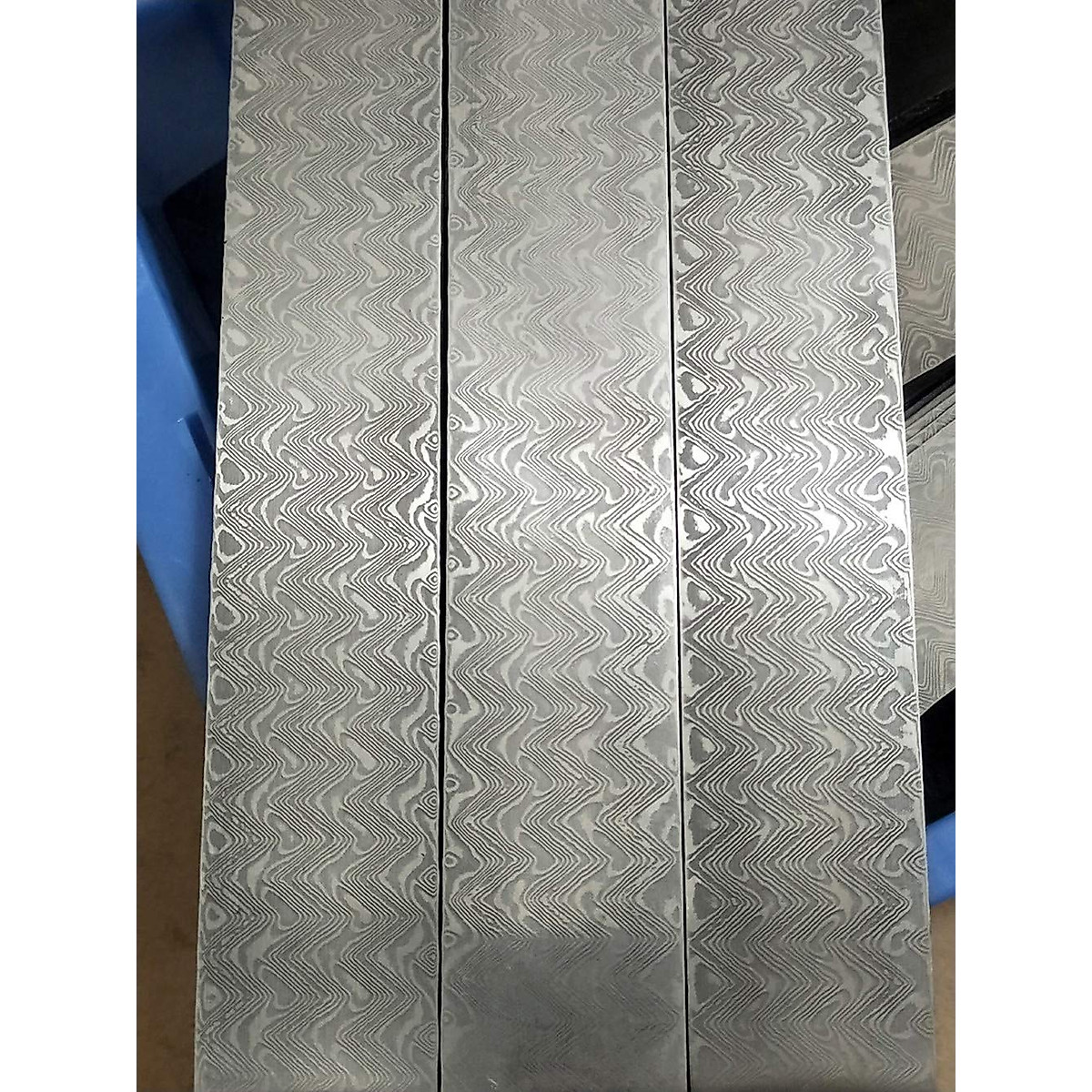 Aibote VG10 Custom Handmade Damascus Stainless Steel Bar Wave Pattern Blank Blade Billet for Knife Making|Jewelry Making|Cutlery Making and for Other Making Purpose (8.7"x1.18"x0.118")