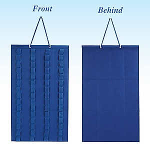 JOYMOMO Hanging Storage Organizer for Toy Cars Felt Display Case Hold Up 60 Toy Cars (Without Accessories)(Blue)