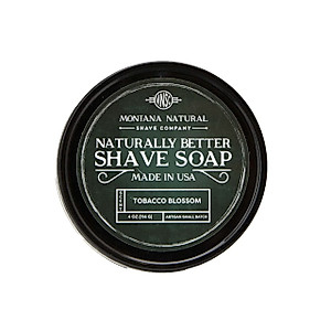 MNSC Tobacco Blossom Artisan Small Batch Shave Soap for a Naturally Better Shave - Smooth Shave, Hypoallergenic, Prevent Nicks, Cuts, and Razor Burn, Handcrafted in USA, All-Natural, Plant-Derived