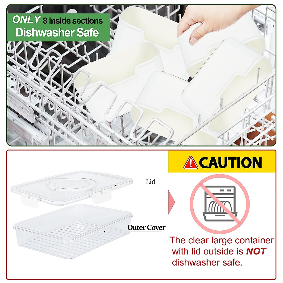 shopwithgreen Divided Serving Tray with Lid and Handle, Portable Snackle Box Charcuterie Container for Party, Veggies, Snack, Fruit, Nuts, Candy, Veggie Tray Snack Box for Entertaining, Picnic