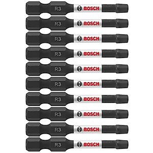 BOSCH ITSQ32B 10-Pack 2 In. Square #3 Impact Tough Screwdriving Power Bits