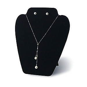 7TH VELVET 6 Pieces Black Velvet Necklace Display, Jewelry Display for Selling and Shows, Necklace Easel Stand, Collapsible Jewelry Bust Stand, Reinforced Bracket (7 3/8" W x 8 2/8" H)