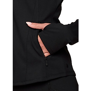 RBX Women's Running Jacket Lightweight Yoga Jacket With Zipper Pockets Seamed Black M