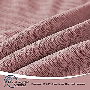 FY FIBER HOUSE Fleece Throw Blankets Thick Sherpa Blanket Soft Throws Plush Cozy Baby Chenille Throw Blanket for Sofa - 50x60 Inches, Dusty Pink