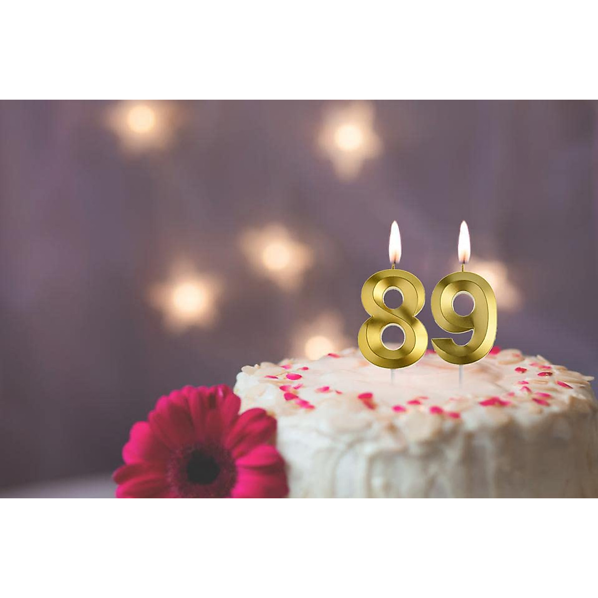 Gold 89th & 98th Birthday Candles,Gold Number 89 98 Cake Topper for Birthday Decorations Party Decoration
