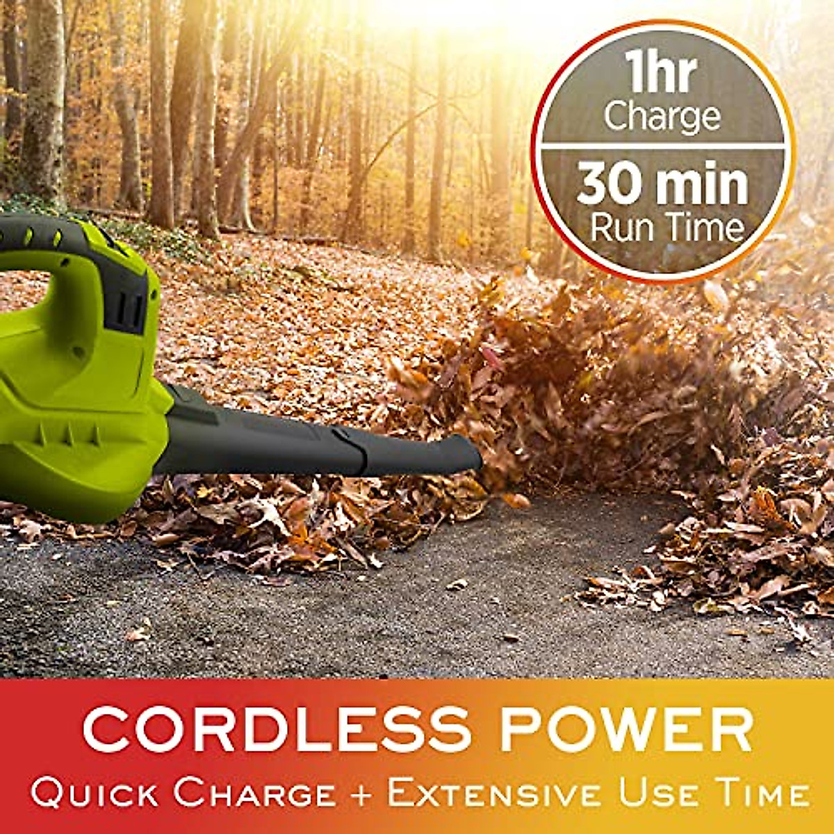 Mueller UltraStorm Cordless Leaf Blower, 20 V Powerful Motor, Electric Leaf Blower for Lawn Care, Battery Powered Leaf Blower Lightweight for Snow Blowing (Battery & Charger Included)