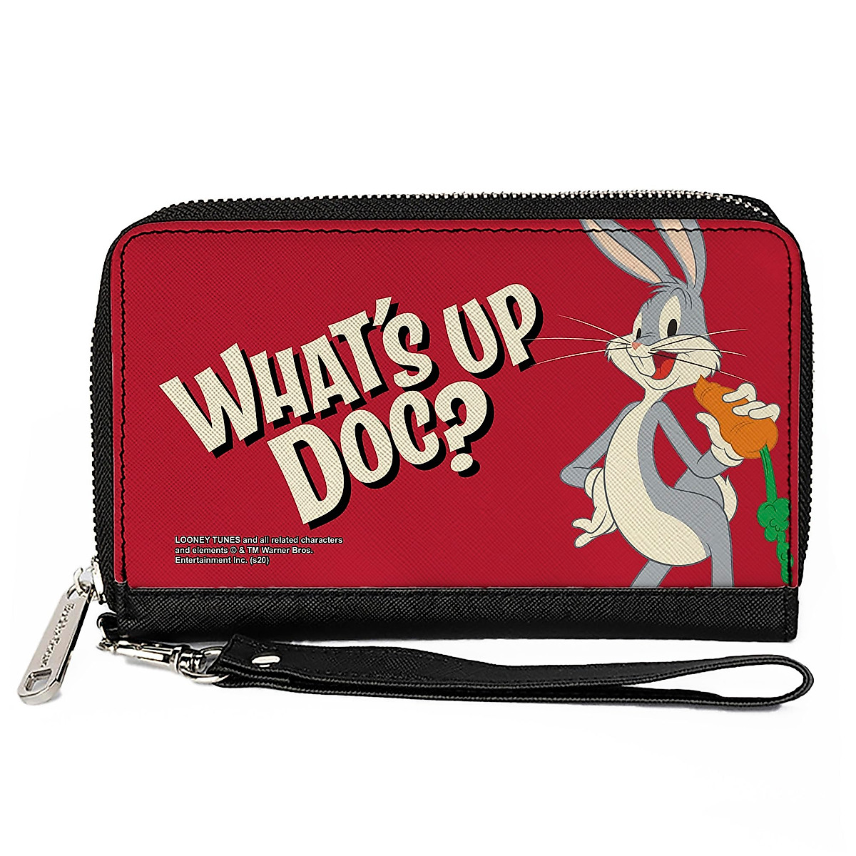 Buckle-Down Women's PU Zip Around Wallet Rectangle-Bugs Bunny, 7.5"x4.5"