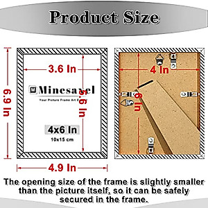 Minesaxel 4x6 Picture Frame Set of 5, Wall Gallery Photo Frames 4 by 6, Glittering Colorful Artwork Frame