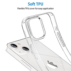 JJGoo for iPhone 13 Case Clear, Transparent Soft Shockproof Protective Slim Thin Phone Bumper Phone Cases for iPhone 13