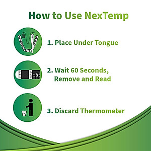 NexTemp® Single-Use Thermometers: Individually Wrapped 100-pack, Providing Superior Accuracy and Maximum Infection Control. Perfect for Businesses, Schools, First-Aid, Home, and Travel! (Celsius)