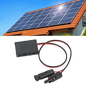 UPQRSG Solar Connector, Copper Wire Solar Panel Adaptor Kit Tool with Type C DC USB Interface, Plug Play Connect Solar Panel Controller, for Solar System Phone Charging
