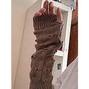 Grunge Gloves Fairy Grunge Accessories Ripped Glove Crochet Glove Grunge Clothes Fairy Grunge Aesthetic (Brown)