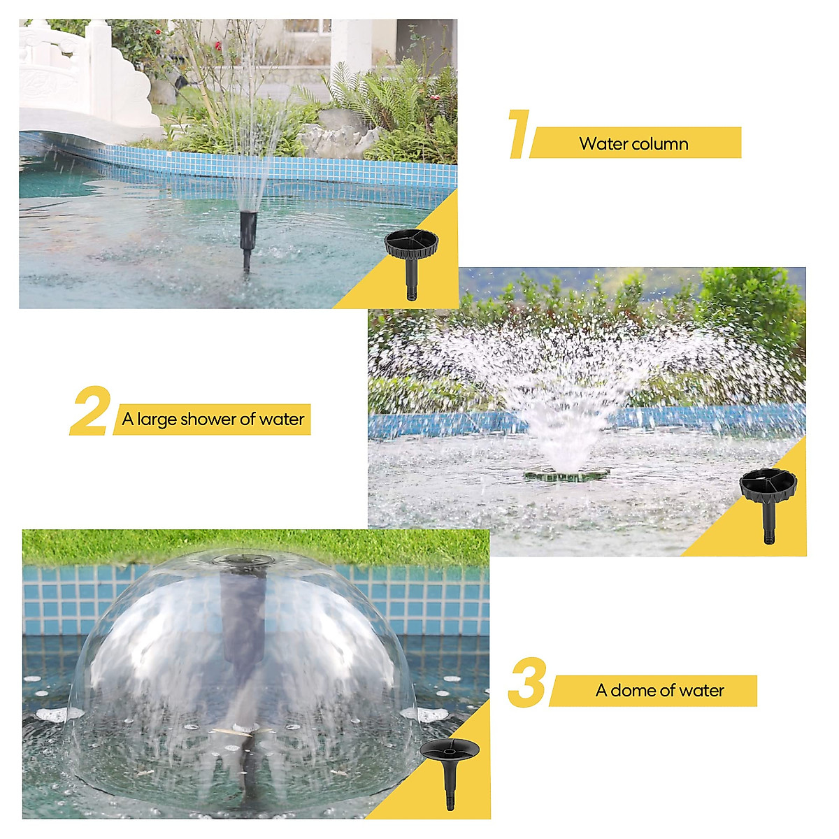 VIVOHOME 660 GPH Submersible Pond Filter Pump Fountain Kits with Sterilizer Suitable for Ponds of 1180 Gallons, Water Pump Built In