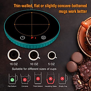 JulyPanny 8H Auto Shut Off 1-12H Timer Candle Warmer Coffee Mug Warmer, Cup Warmer for Desk with 2 Temperature Control Settings 122/140℉ Candle Warmer Plate Heating Coffee Tea Candle