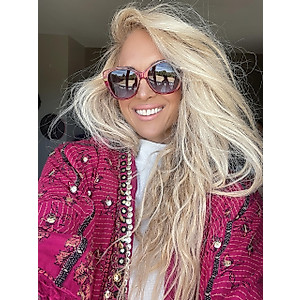 DIFF Harry Potter Hermione Granger 2.0 Square Sunglasses for Women UV400 Protection, Ombre Pink + Blue Bell Gradient