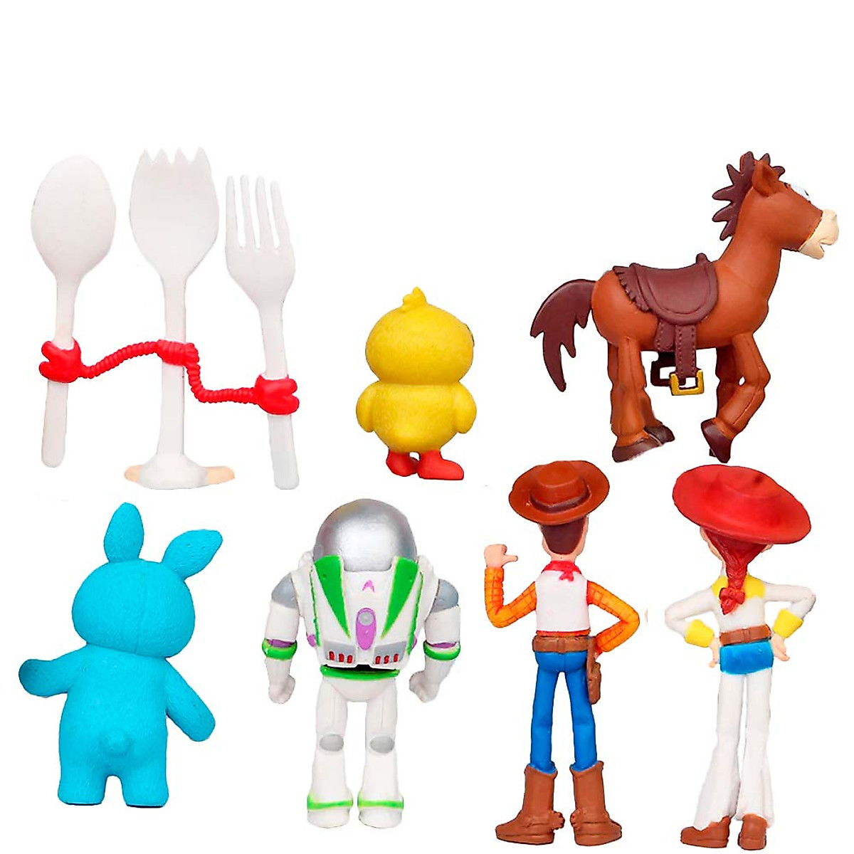 Pantyshka Toy Story Toys – Set of 7 Action Figures with Woody, Buzz and Jessie – Premium Animated Collection with Keychain Included – Fun Party Supplies for Toddlers – Cake Topper Set for Birthday
