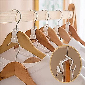 Ameolela 50PCS Clothes Hanger Connector Hooks, Cascading Clothes Hangers for Heavy Duty Space Saving Cascading Connection Hooks for Clothes Closet, White
