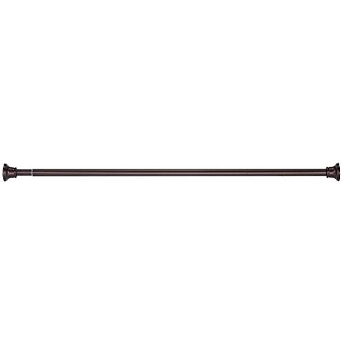 Amazon Basics Tension Curtain Rod, Adjustable 42-72" Width - Bronze, Bell Finial