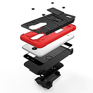 ZIZO Bolt Series LG K30 Case Military Grade Drop Tested with Tempered Glass Screen Protector Holster LG Harmony 2 Case Black RED