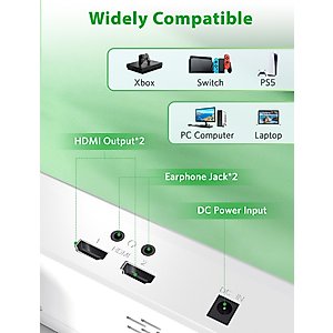DEPGI 4K 14" Portable Gaming Monitor IPS Screen for Xbox Series S（not Included） with Remote Control, Portable Monitor with HDR10, AMD FreeSync, 2X HDMI for Indoor Outdoor Travel
