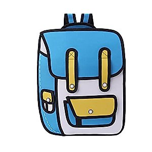 S-YUWEN 2D Comic Backpack, Creative Cartoon School Bag, 3D Jump Style Comic Bookbag, Comic Bookbag for Teenager Students Girls Daypack Travel Rucksack,Perfect Size for School and Travel