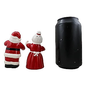 Ebros Gift 'Tis The Season Dancing Mr And Mrs Santa Claus Christmas Couple Salt And Pepper Shakers Set Ceramic Figurines Party Kitchen Tabletop Collectible Prop Jolly Holiday Decorative